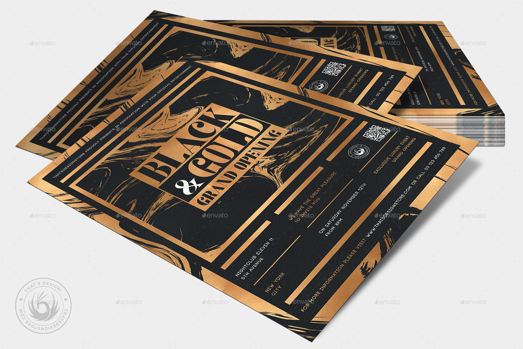 Black and Gold Flyer Template V24, Print Templates | GraphicRiver
