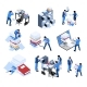 Isometric Unorganized Office Icons, Vectors | GraphicRiver