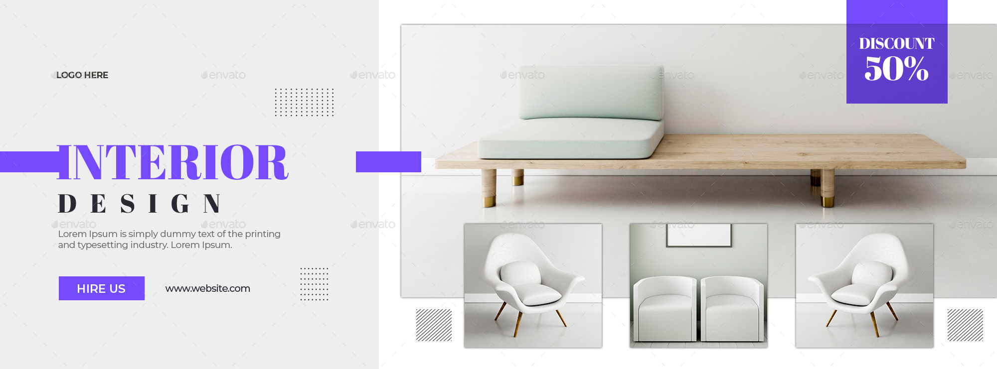 Interior - Furniture Banner - Facebook Cover Vol 01, Web Elements ...