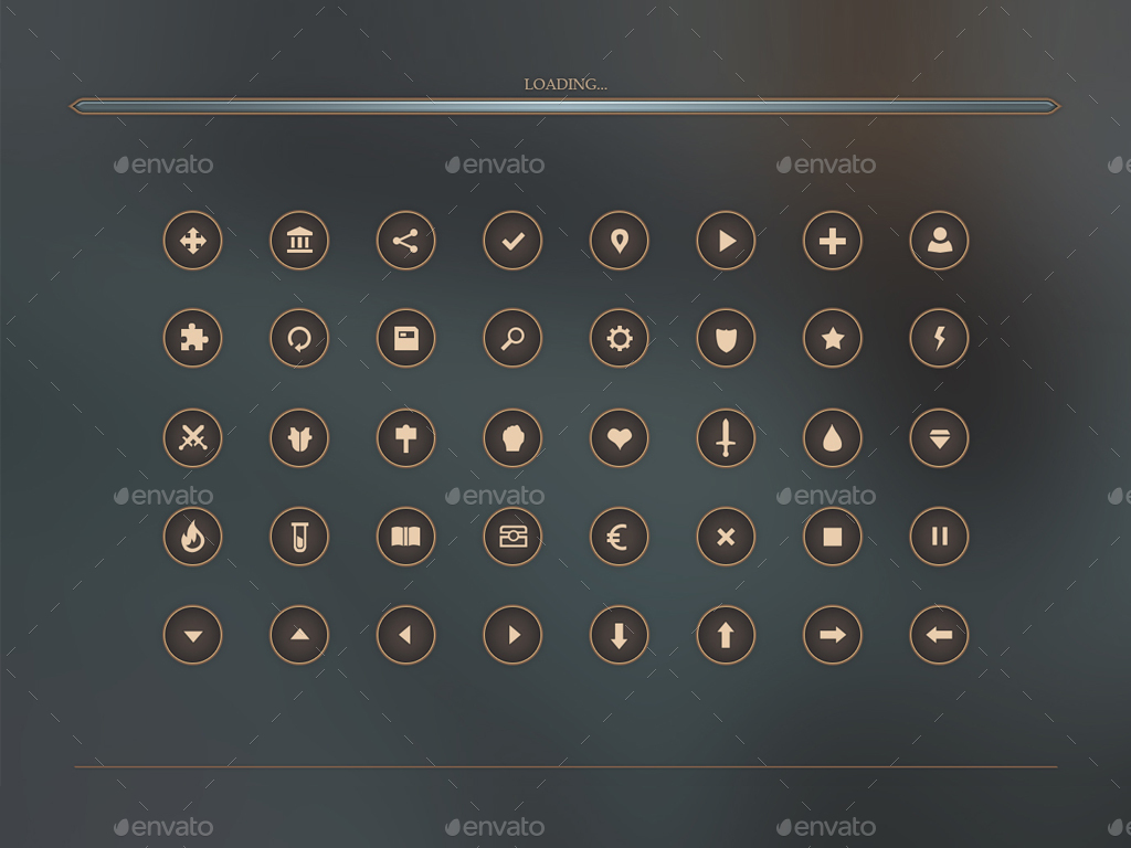 Burning Moon Game UI, Game Assets | GraphicRiver