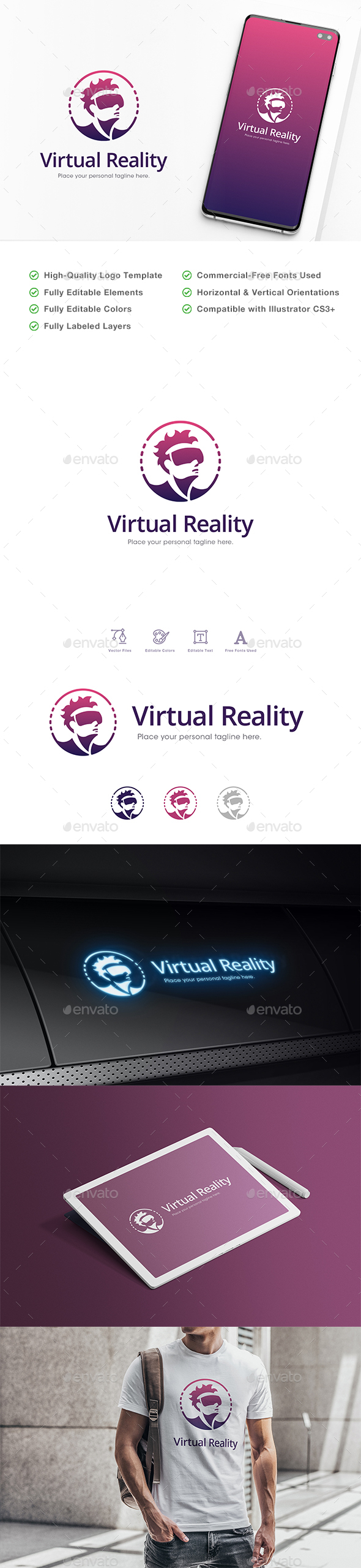 Virtual Reality Logo, Logo Templates | GraphicRiver