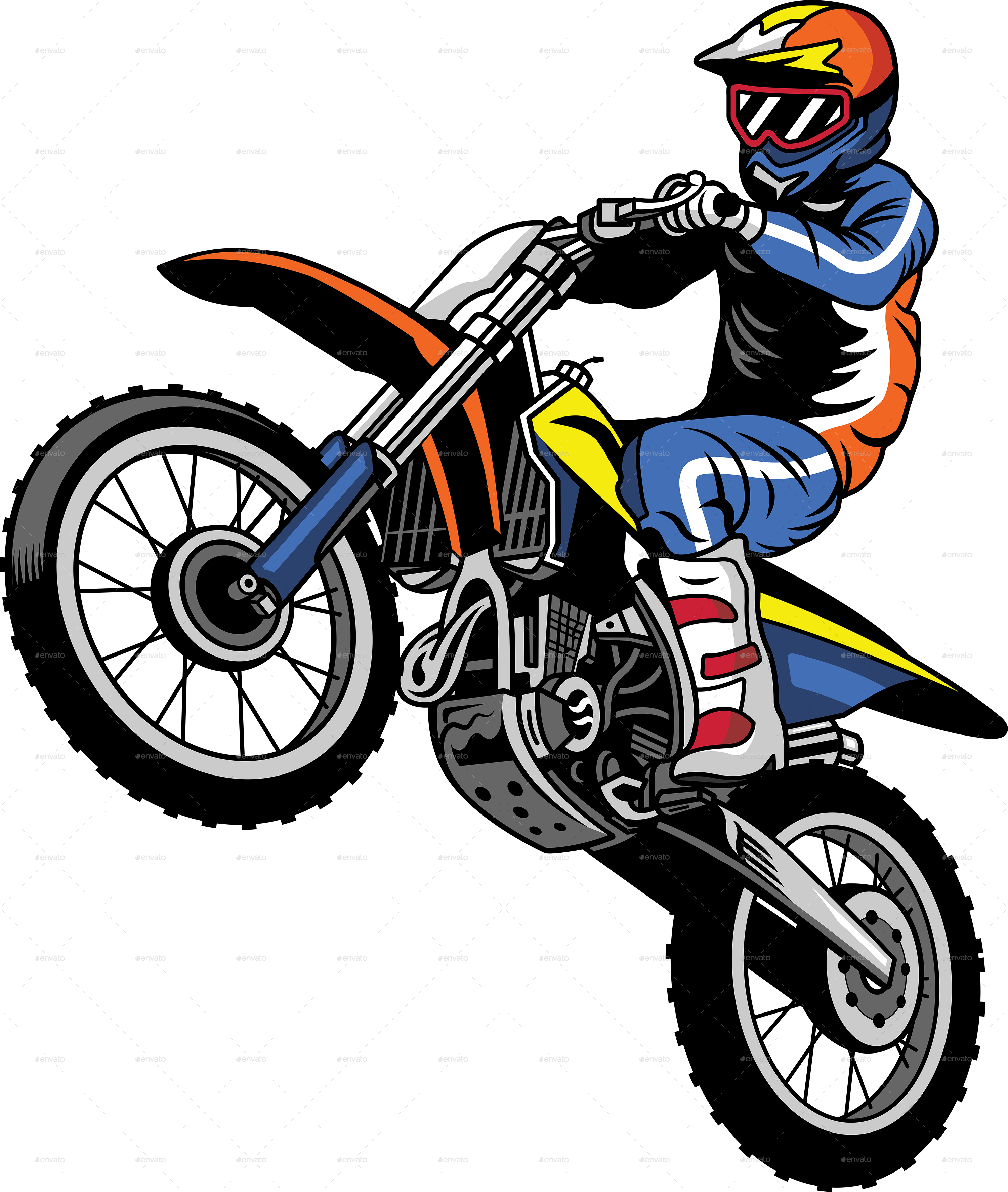 Jumping Racer Riding the Motocross, Vectors | GraphicRiver