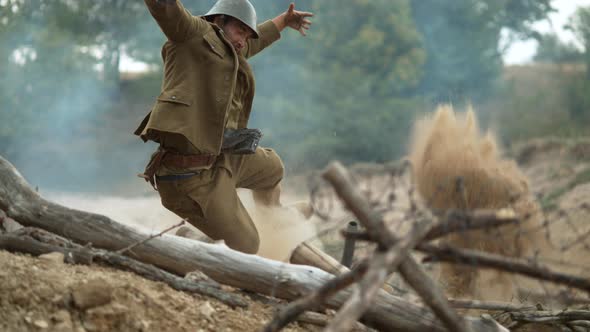 WW2 soldier falling down, Ultra Slow Motion, Stock Footage | VideoHive