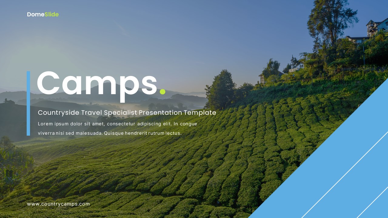 Camps – Countryside Travel Specialist PowerPoint Template, Presentation ...
