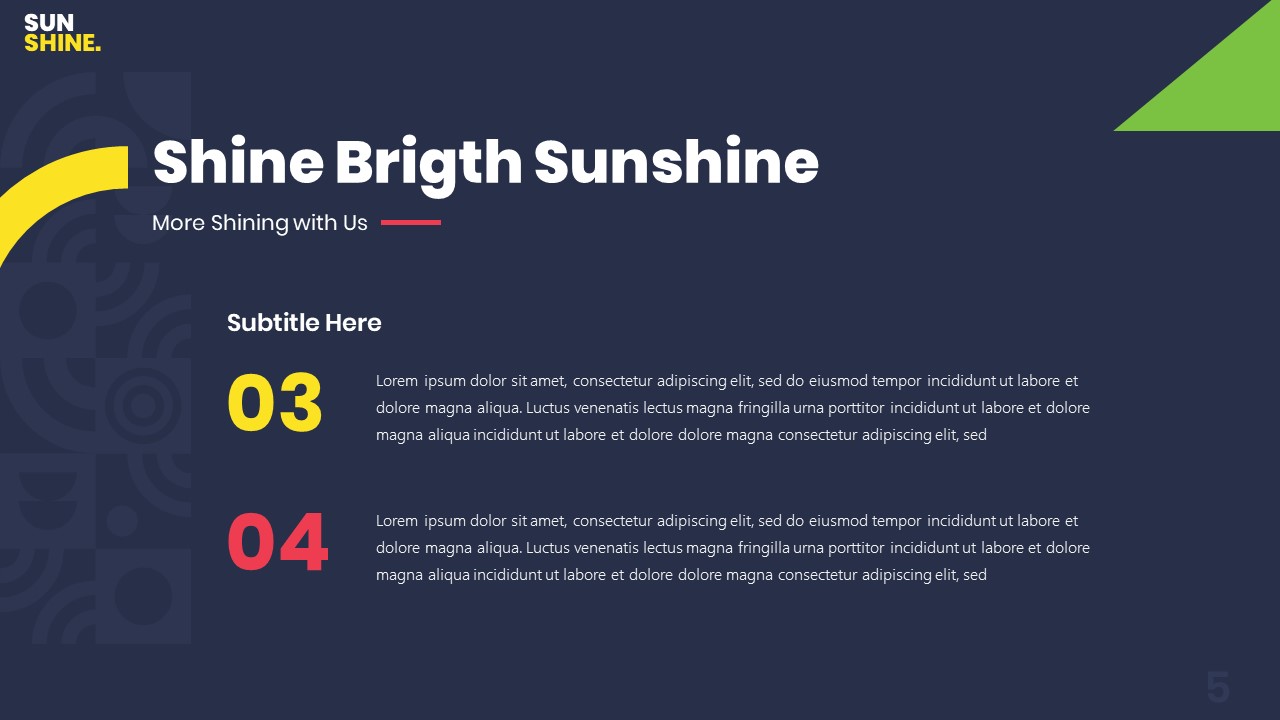 Sunshine Creative Multipurpose PowerPoint Template, Presentation Templates