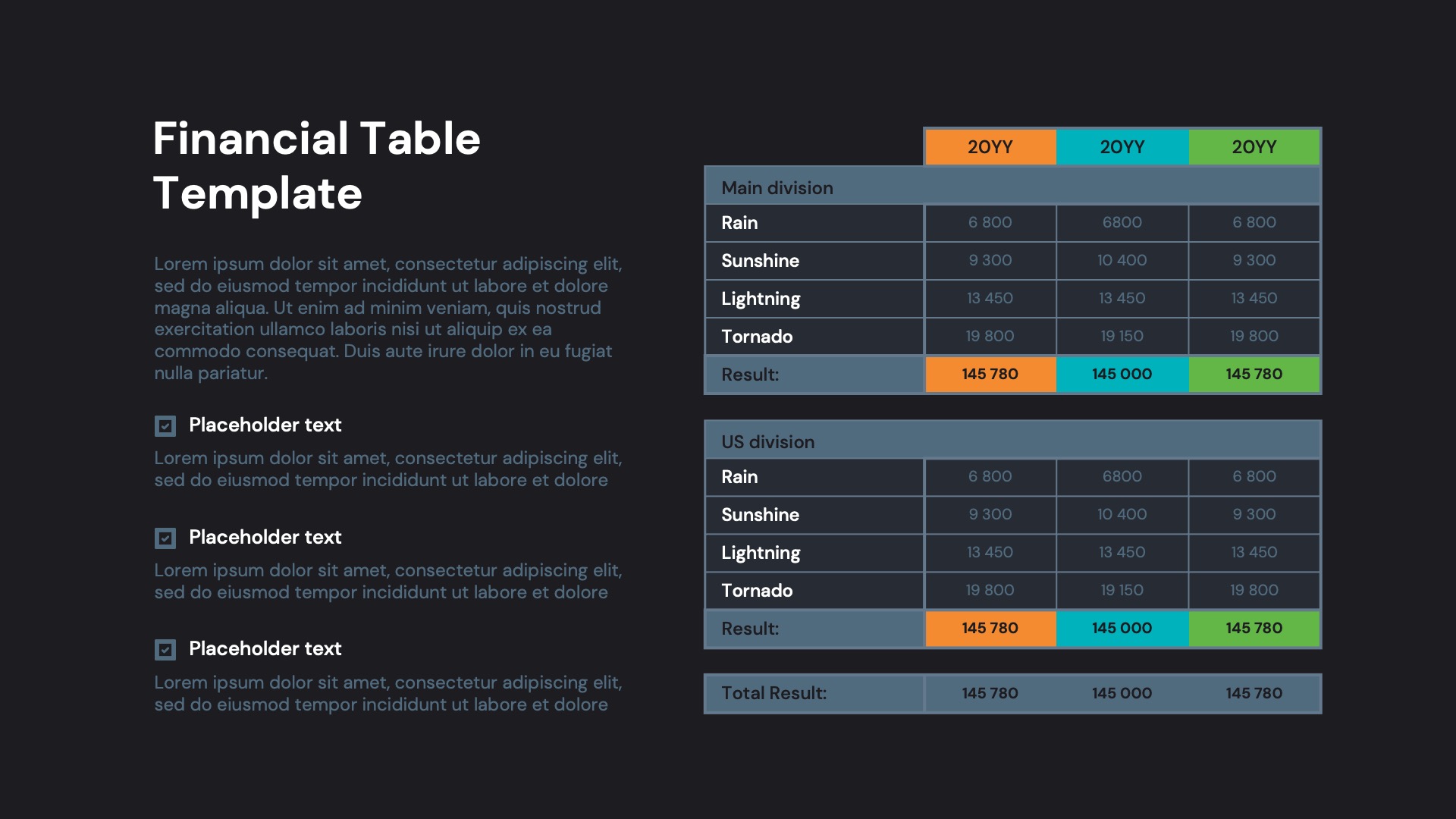 Financial Tables Templates for Keynote, Presentation Templates ...