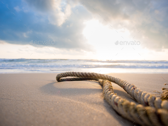 Old rope on the beach Stock Photo by Netfalls | PhotoDune