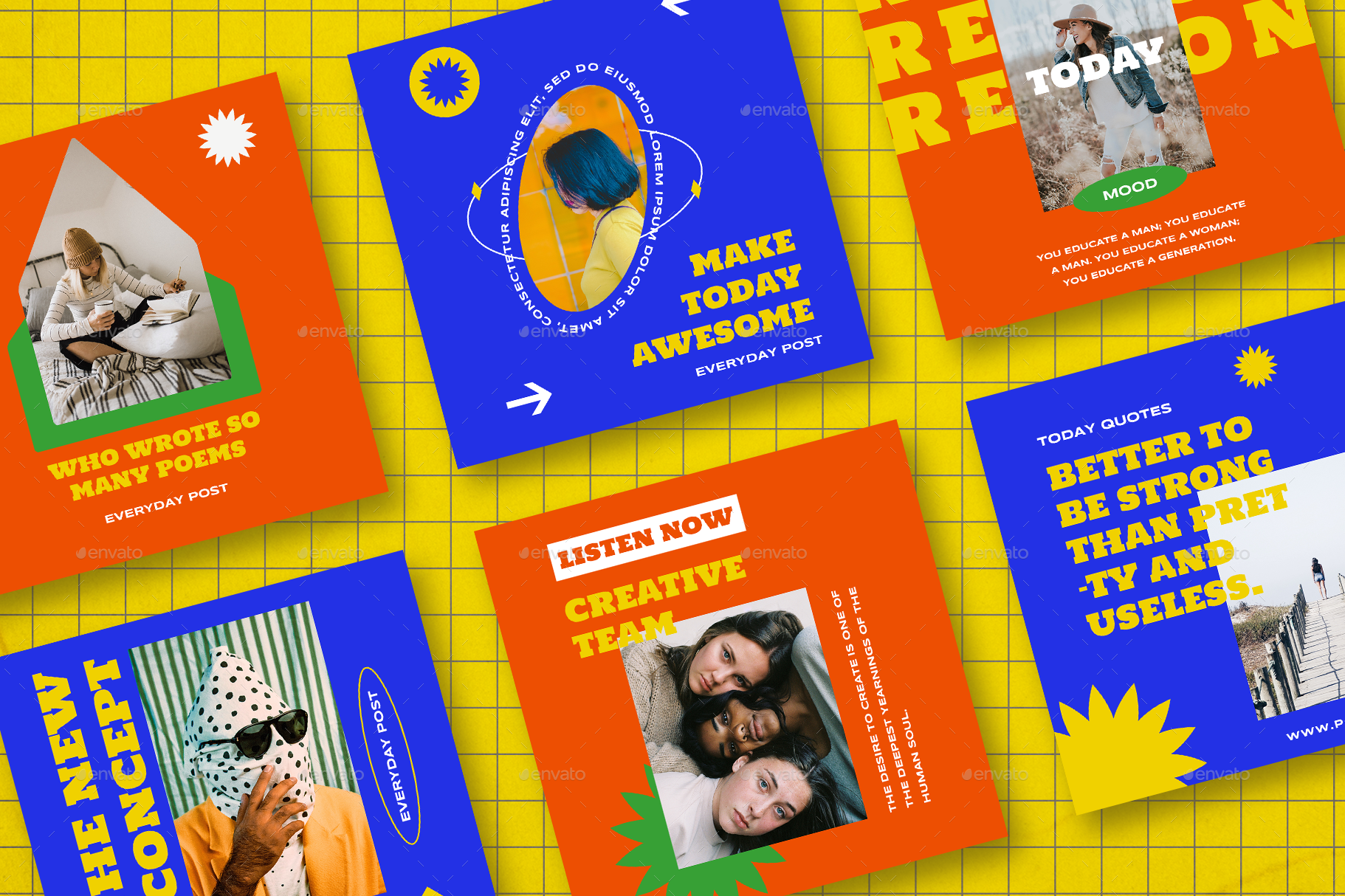 Sprout Retro Instagram Template, Web Elements | GraphicRiver