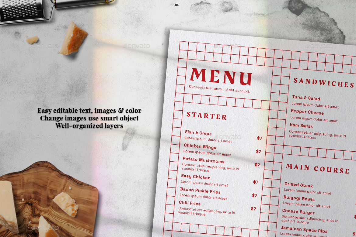 Trendy Food Menu, Print Templates | GraphicRiver