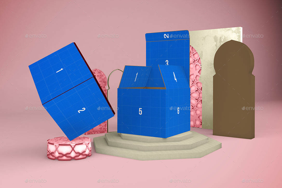 Arabic Box V.1 Mockup, Graphics | GraphicRiver
