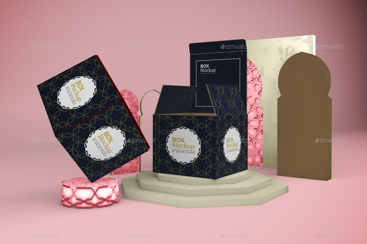 Arabic Box V.1 Mockup, Graphics | GraphicRiver