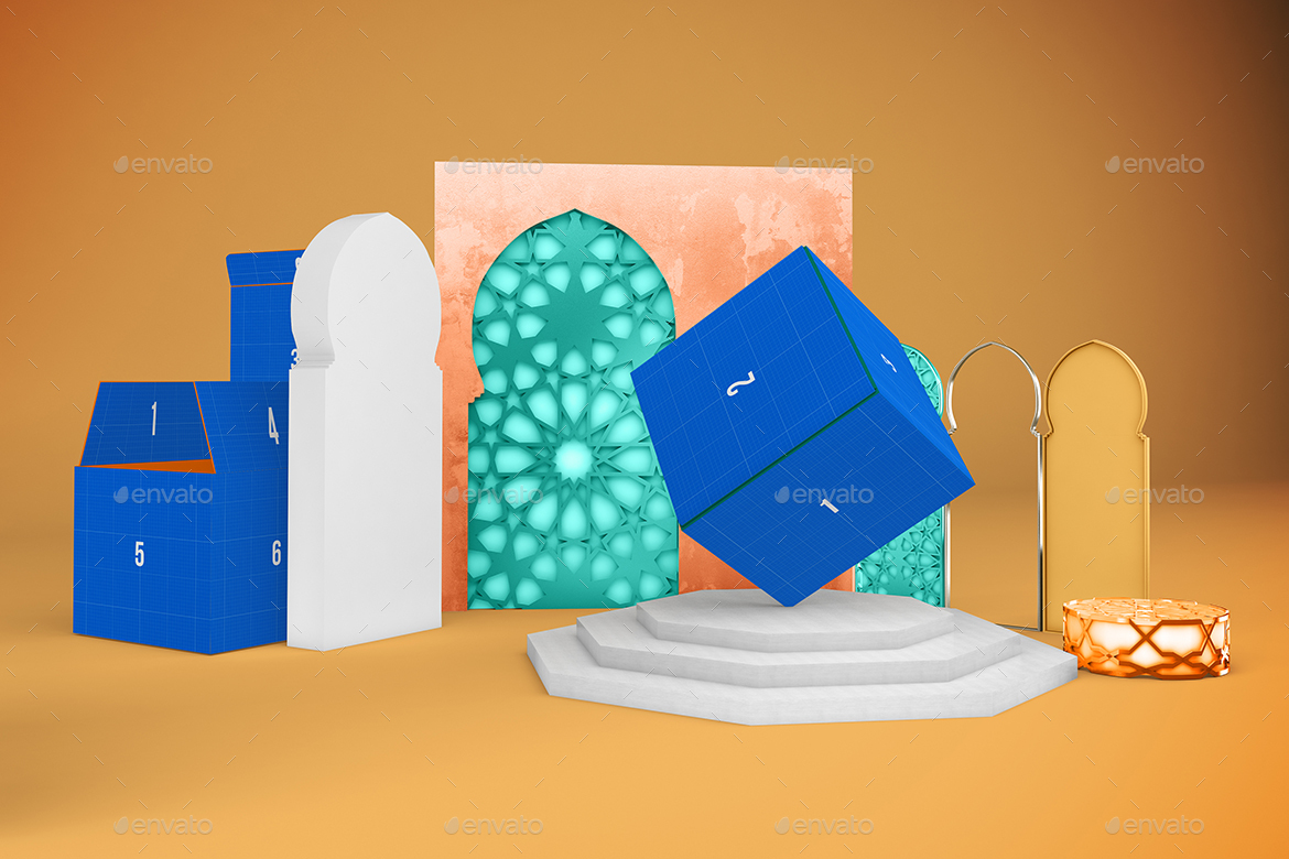Arabic Box V.1 Mockup, Graphics | GraphicRiver