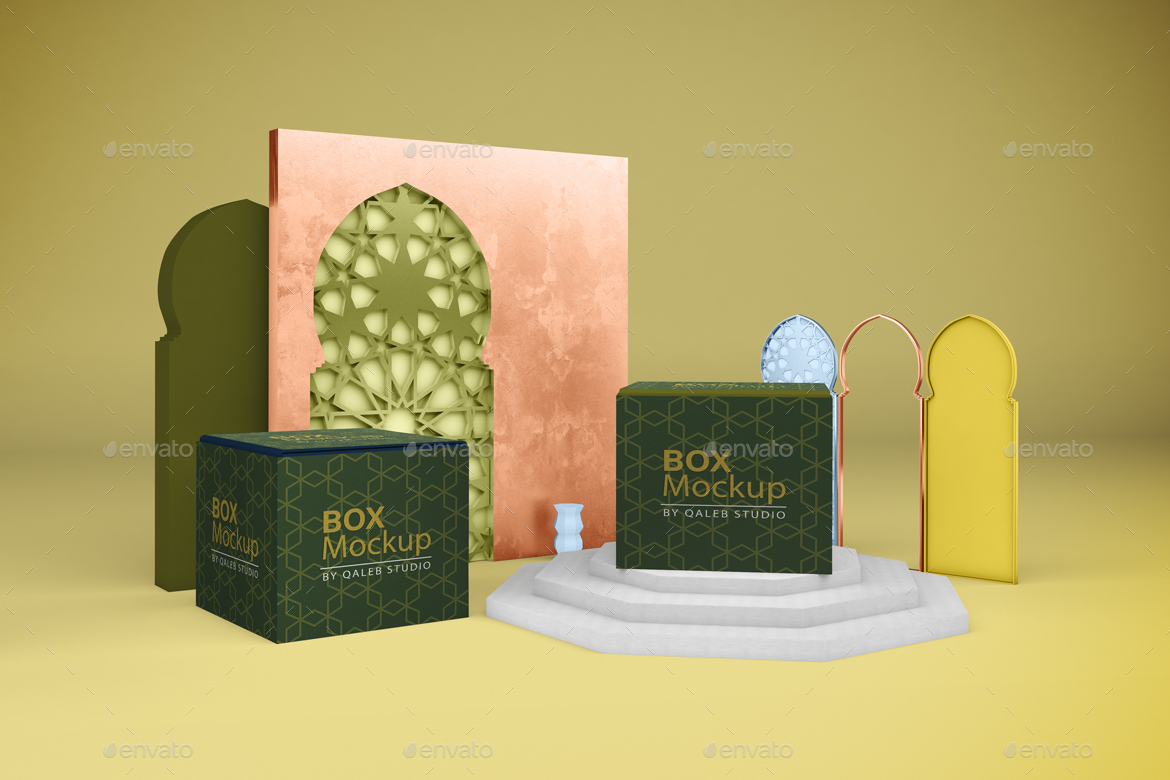 Arabic Box V.1 Mockup, Graphics | GraphicRiver