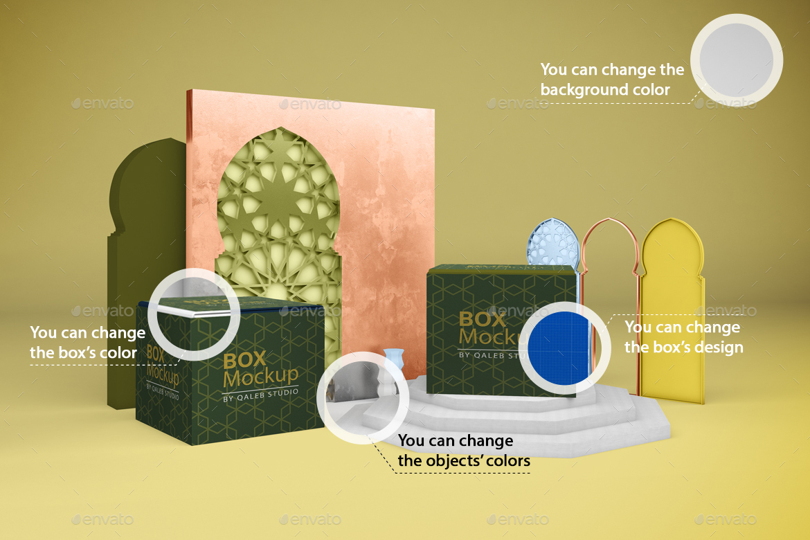 Arabic Box V.1 Mockup, Graphics | GraphicRiver