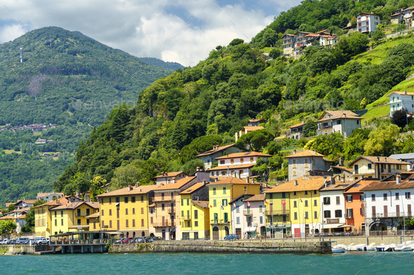 The lake of Como (Lario) at Domaso, Italy Stock Photo by clodio | PhotoDune