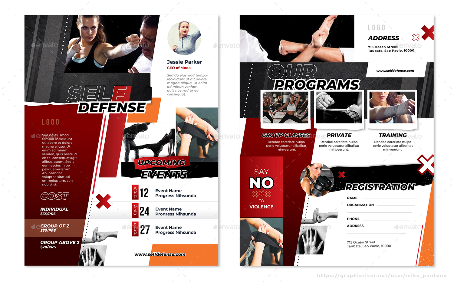 Self Defense Flyers – 4 Options, Print Templates | GraphicRiver