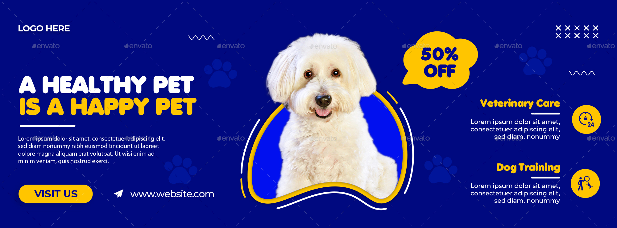 Pet Care Facebook Cover Templates, Web Elements | GraphicRiver