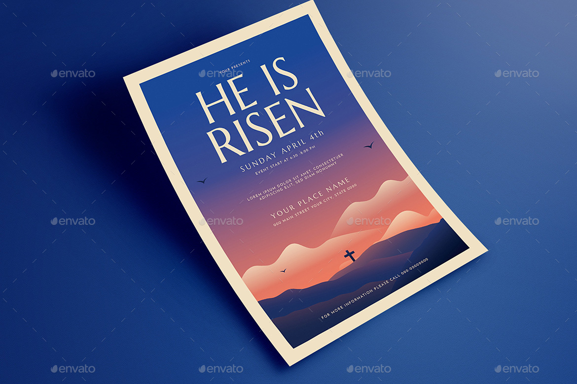 He is Risen Event Flyer, Print Templates | GraphicRiver