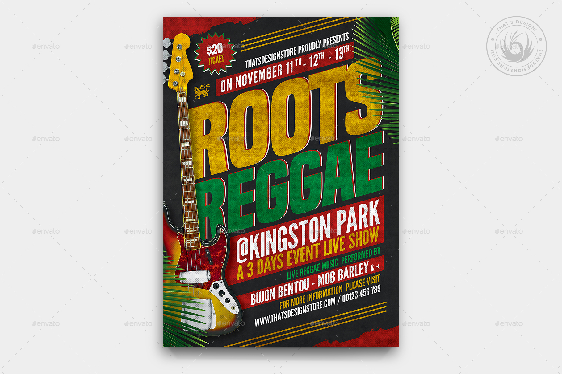 Reggae Music Flyer Template V2, Print Templates | GraphicRiver
