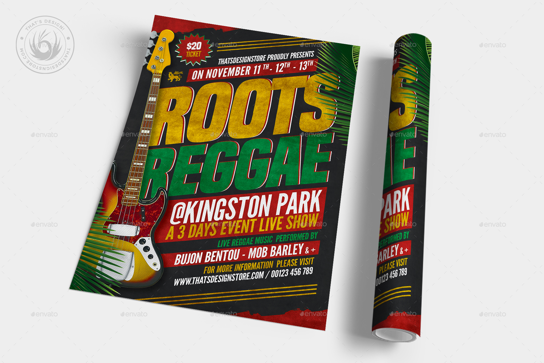 Reggae Music Flyer Template V2, Print Templates | GraphicRiver