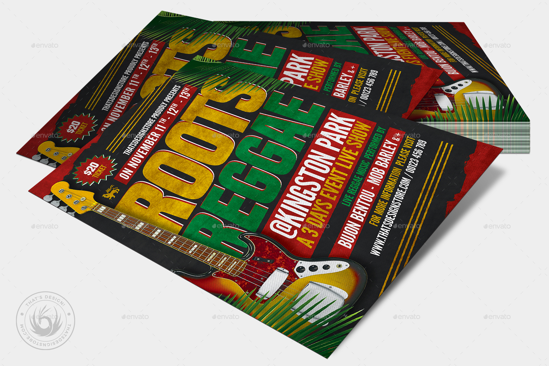 Reggae Music Flyer Template V2, Print Templates | GraphicRiver