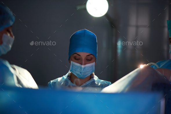 Operation in progress at the hospital Stock Photo by serhiibobyk ...