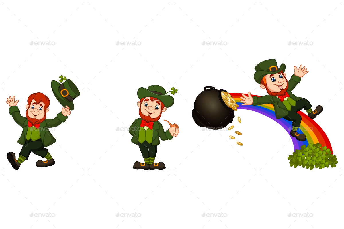 Set of Ten Cartoon Leprechaun Collection, Vectors | GraphicRiver