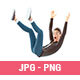 3D Cartoon Man Falling from Height, Graphics | GraphicRiver