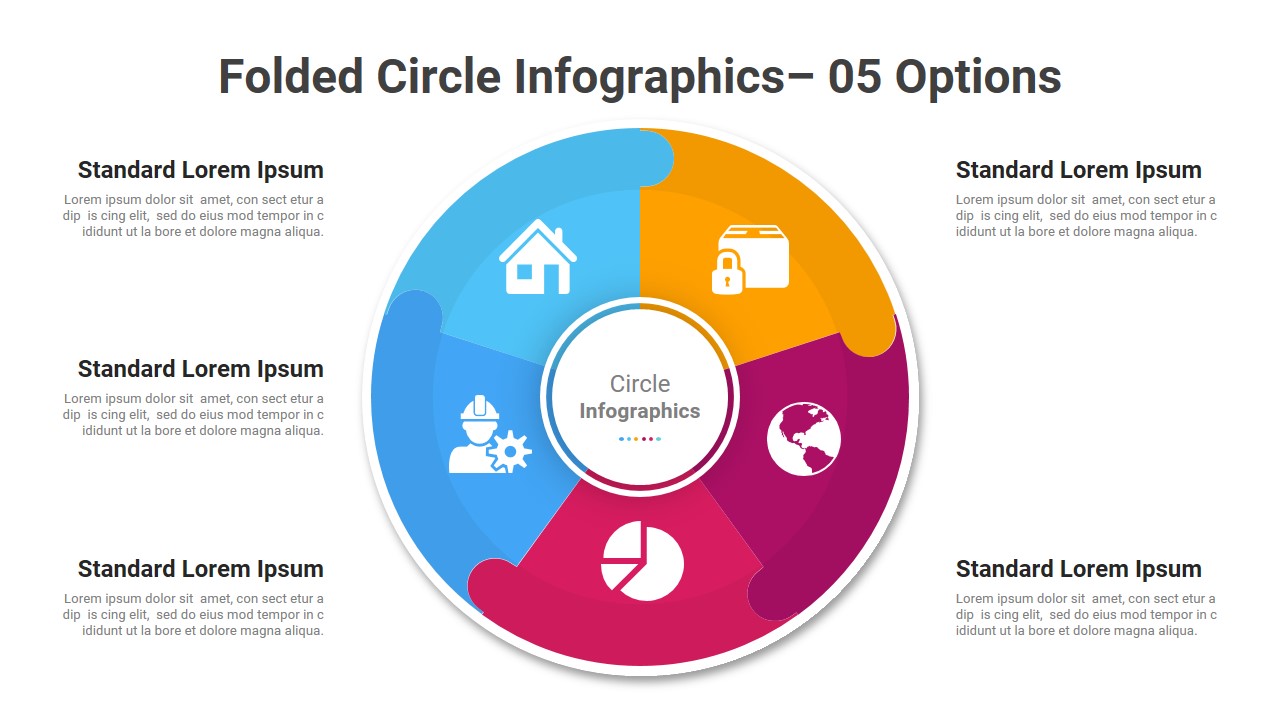 Circle Folded Infographics Keynote Diagrams Template, Presentation ...