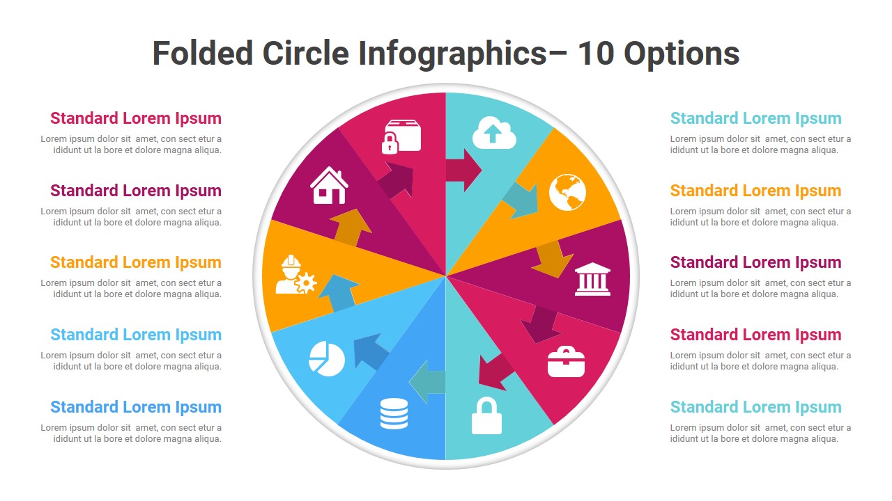 Circle Folded Infographics Keynote Diagrams Template, Presentation ...