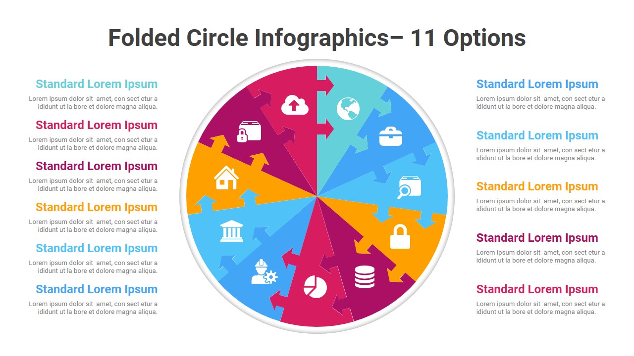 Circle Folded Infographics Keynote Diagrams Template, Presentation ...