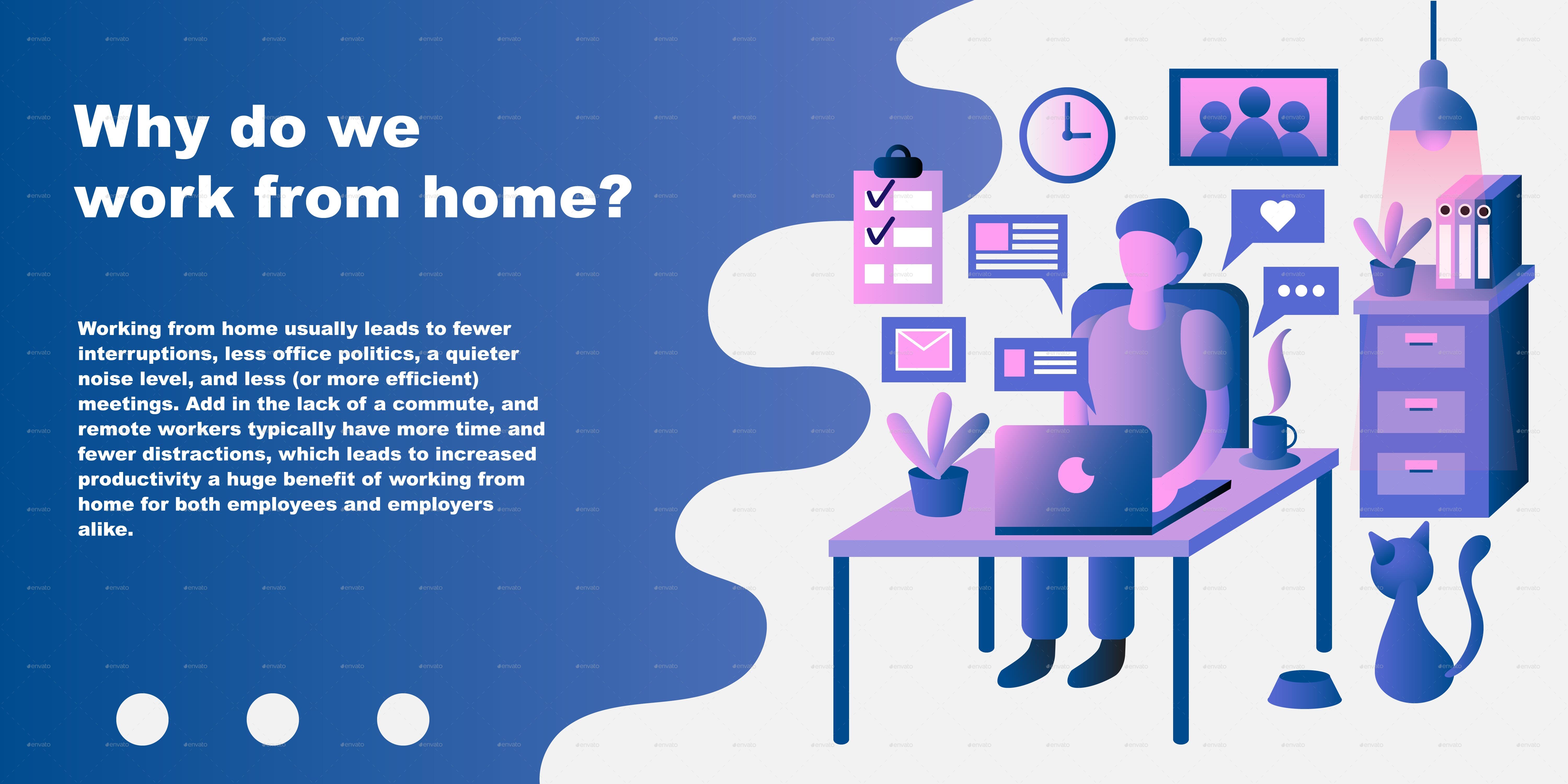 Work From Home Office Banner, Vectors | GraphicRiver