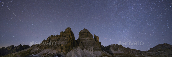 Dolomites valley on a starry night banner Stock Photo by Rawpixel ...