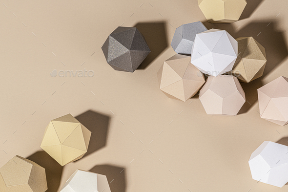 3D beige diamond shaped paper craft background design Stock Photo by ...