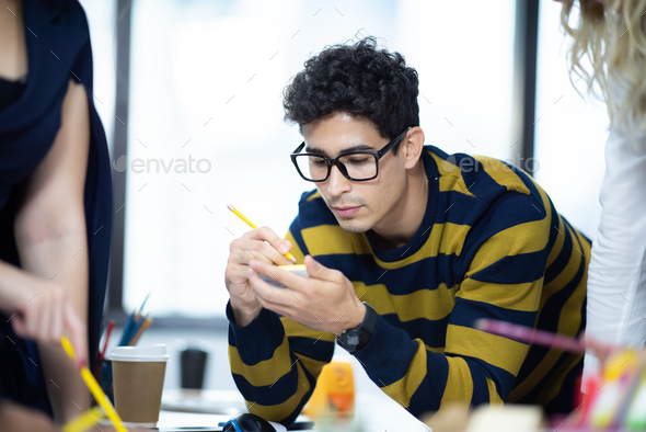 Business people are thinking about business plans for business success ...