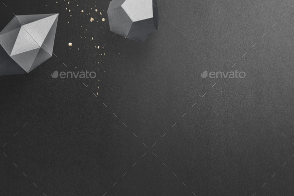 3D dark gray elongated hexagonal bipyramid and gray pentagon ...