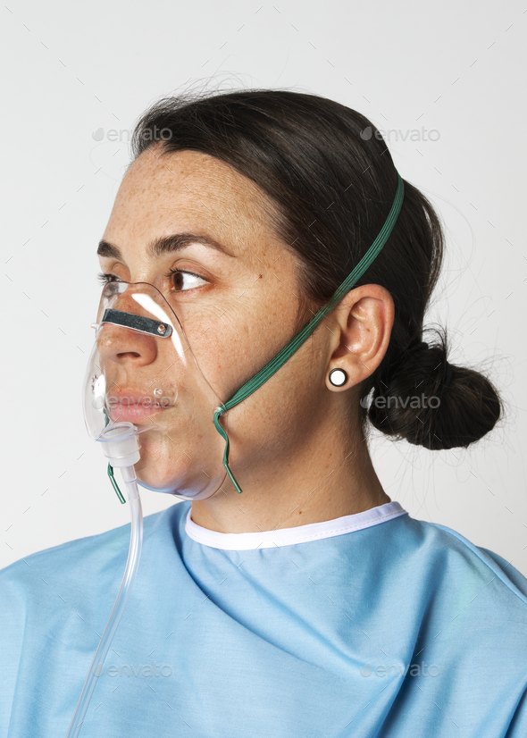 Sick female patient with an oxygen mask Stock Photo by Rawpixel | PhotoDune