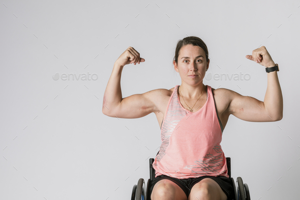 Athlete in a wheelchair flexing her arms Stock Photo by Rawpixel ...