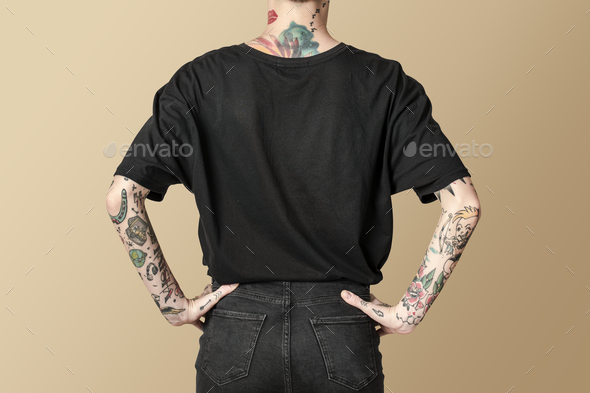 Black tee back view Stock Photo by Rawpixel | PhotoDune