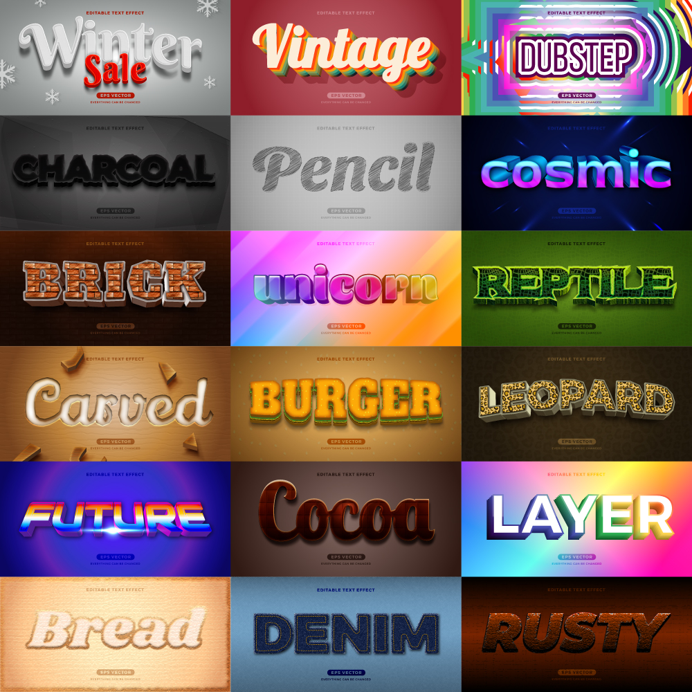 100 in 1 Multipurpose Text Effect Style, Add-ons | GraphicRiver