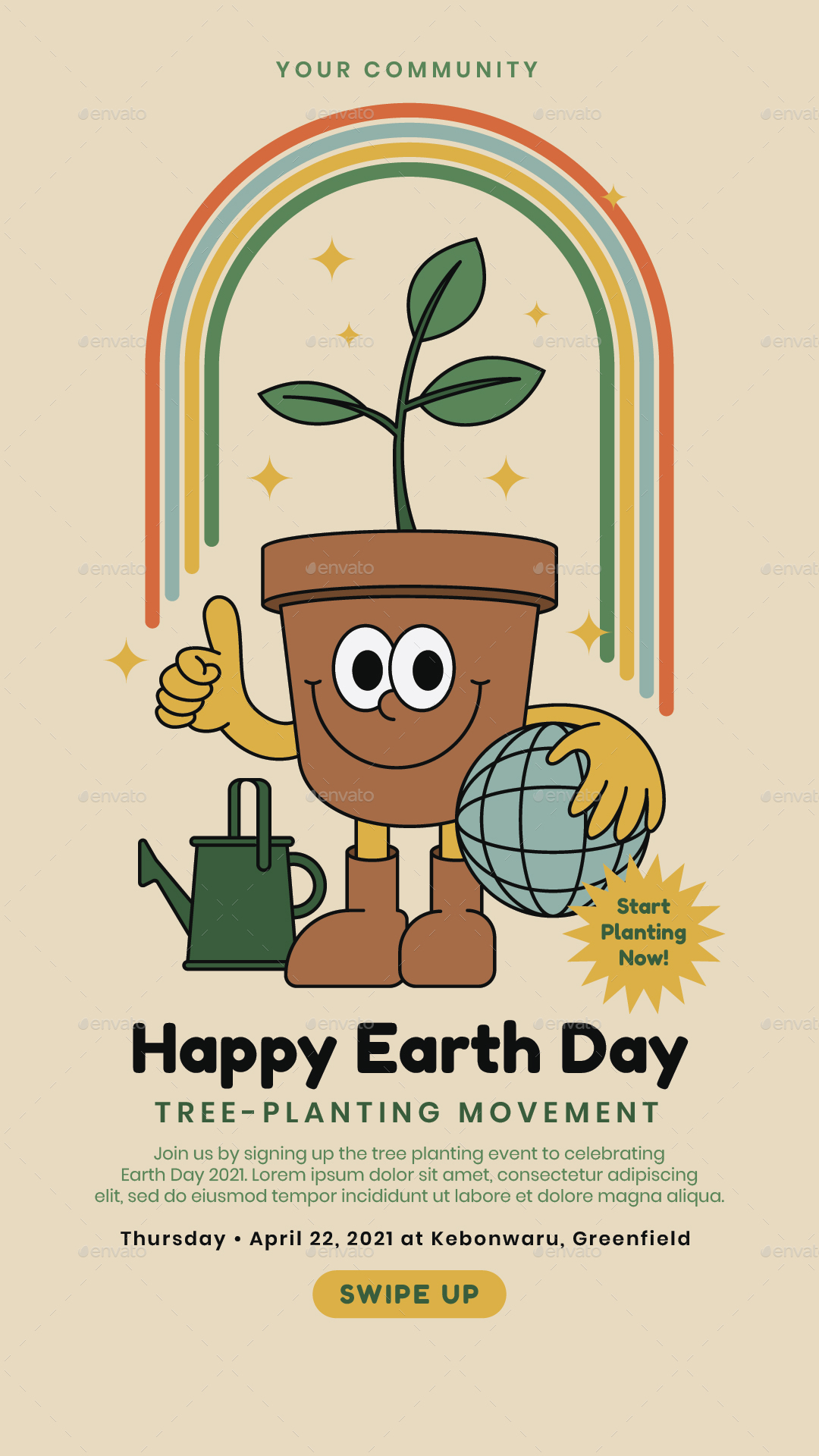 Earth Day Plant Tree Flyer & Instagram, Print Templates | GraphicRiver