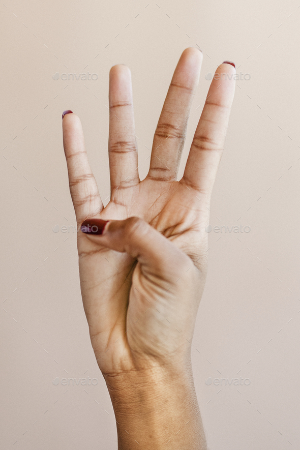 Woman's hand showing number four Stock Photo by Rawpixel | PhotoDune