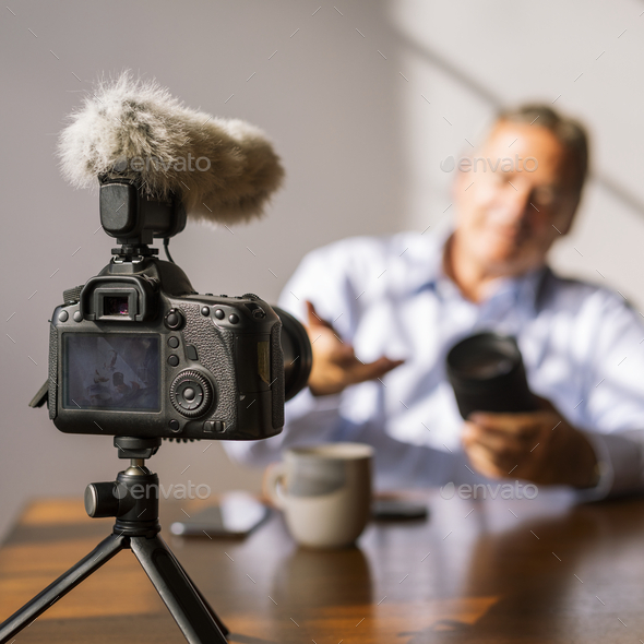 Male vlogger filming a tutorial Stock Photo by Rawpixel | PhotoDune