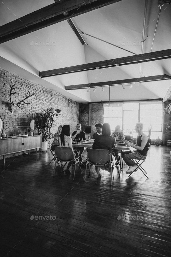 Dinner party at a loft Stock Photo by Rawpixel | PhotoDune