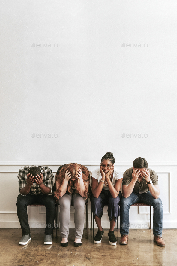 Stressed people waiting in line Stock Photo by Rawpixel | PhotoDune