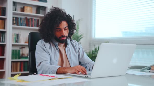 Young Arabian American Man Programmer Typing on Keyboard Getting ...