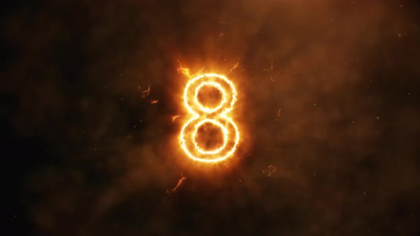 Realistic Fire Countdown, Motion Graphics | VideoHive