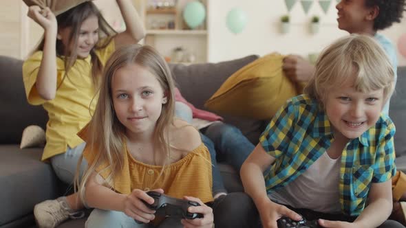 School Kids Playing Games on Party, Stock Footage | VideoHive