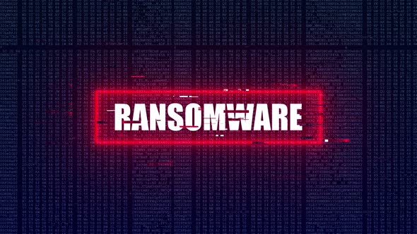 Ransomware Text Digital Noise Glitch Effect Tv Screen , Motion Graphics