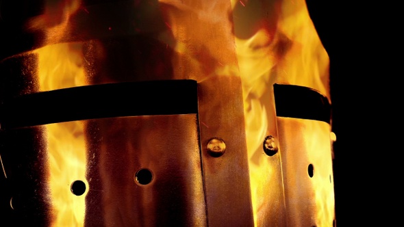 Raging Fire In Knight Helmet Abstract, Stock Footage | VideoHive